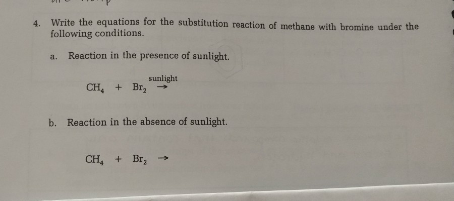 Solved 4. Write th e equations for the substitution reaction | Chegg.com