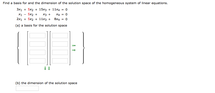 Solved Find a basis for and the dimension of the solution | Chegg.com