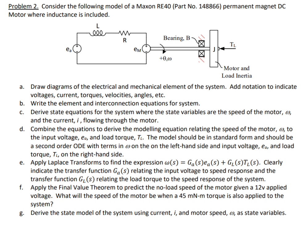 Solved Problem 2. Consider the following model of a Maxon | Chegg.com