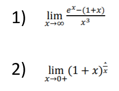 Solved lim lim (1 + x)x | Chegg.com