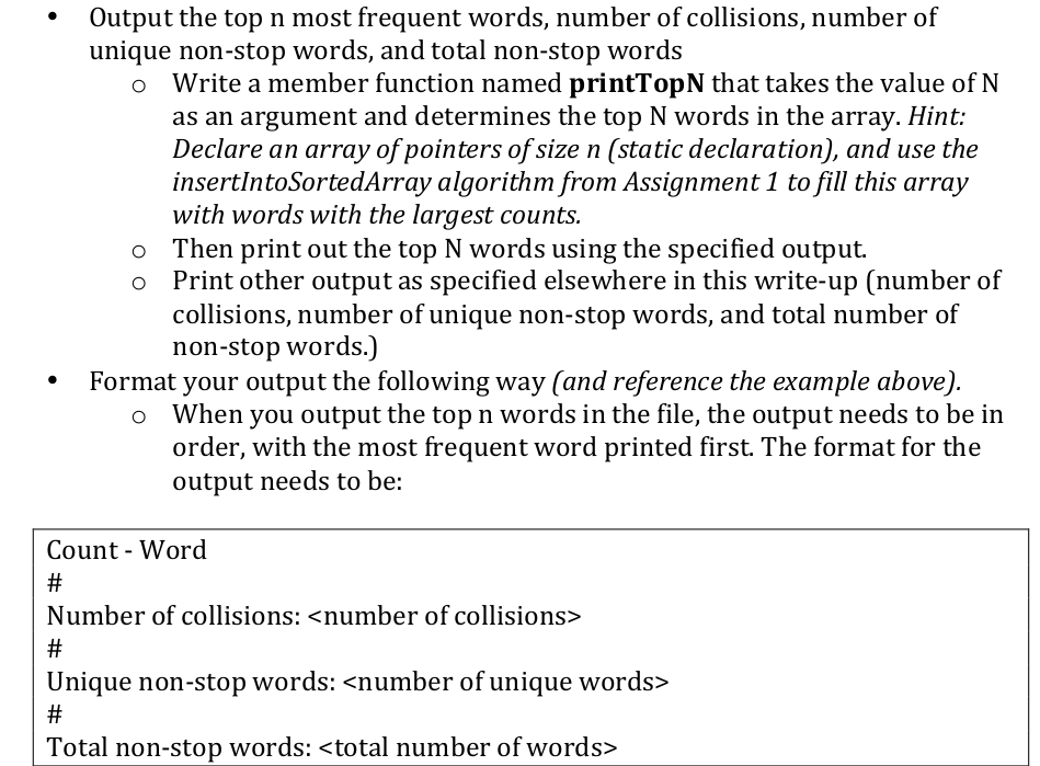 Solved C++ Hash Table Problem: ONLY USE STANDARD LIBRARY, | Chegg.com