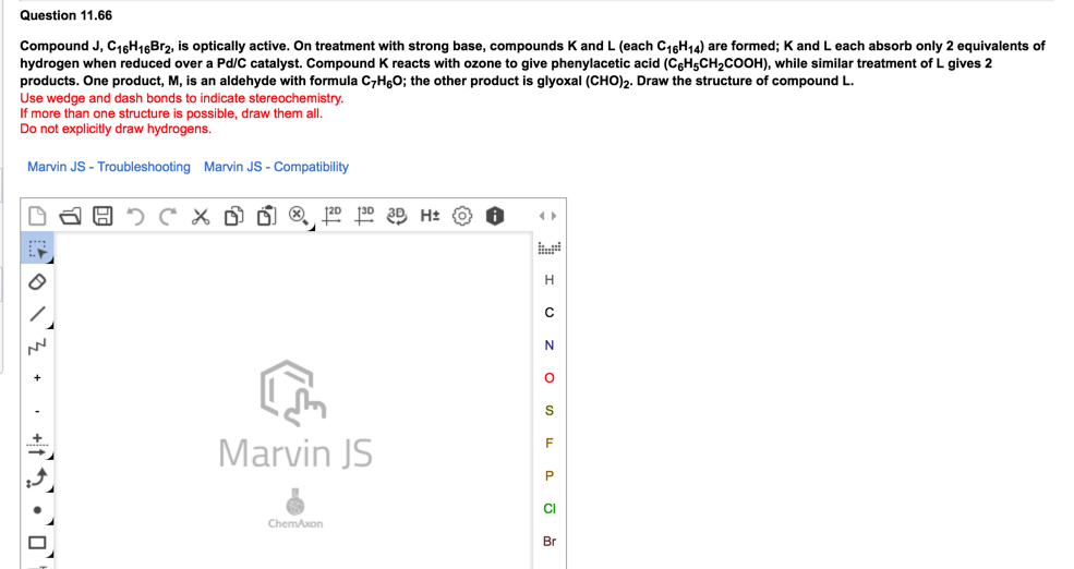 Solved Compound J, C_16H_16Br_2, is optically active. On | Chegg.com