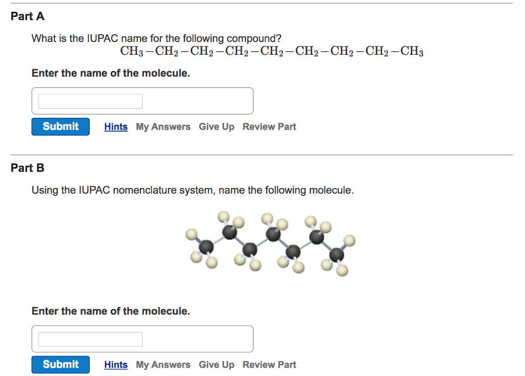 Solved What is the IUPAC name for the following compound? | Chegg.com