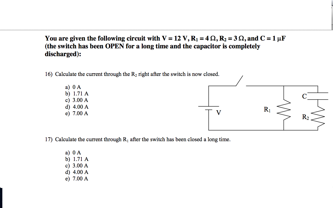 Solved You are given the following circuit with V-12 V, R1 4 | Chegg.com