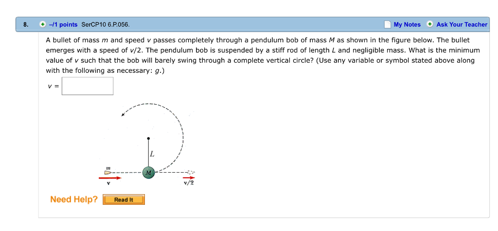 Solved 8 1 Points Sercp10 6 P 056 My Notes Ask Your