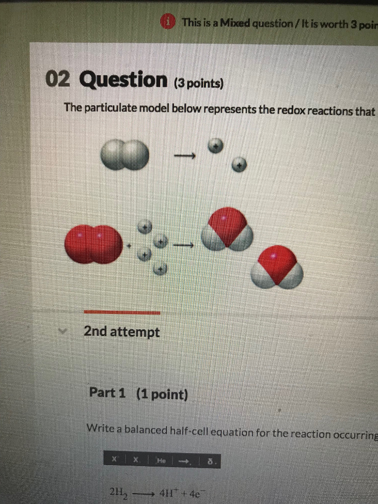 Solved The particulate model below represents the redox | Chegg.com