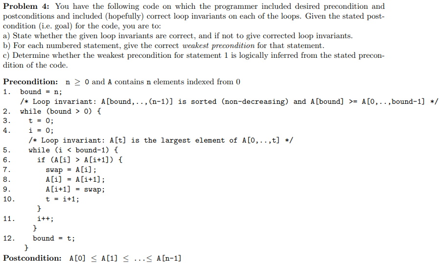 Problem 4: You have the following code on which the | Chegg.com