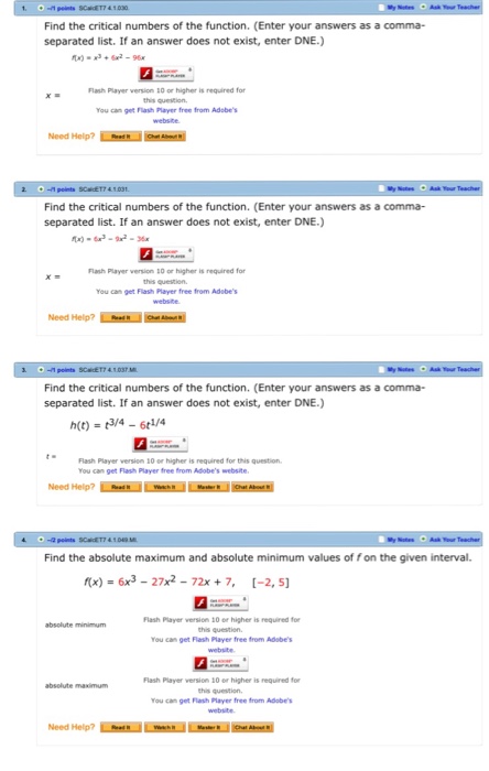 Solved Find The Critical Numbers Of The Function Enter