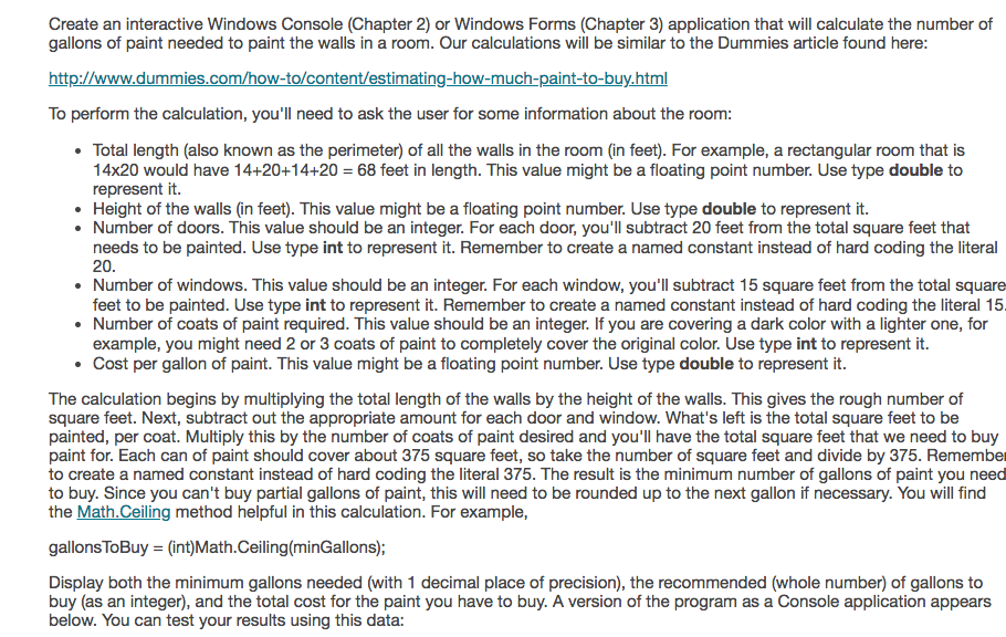 Solved Create an interactive Windows Console (Chapter 2) or | Chegg.com