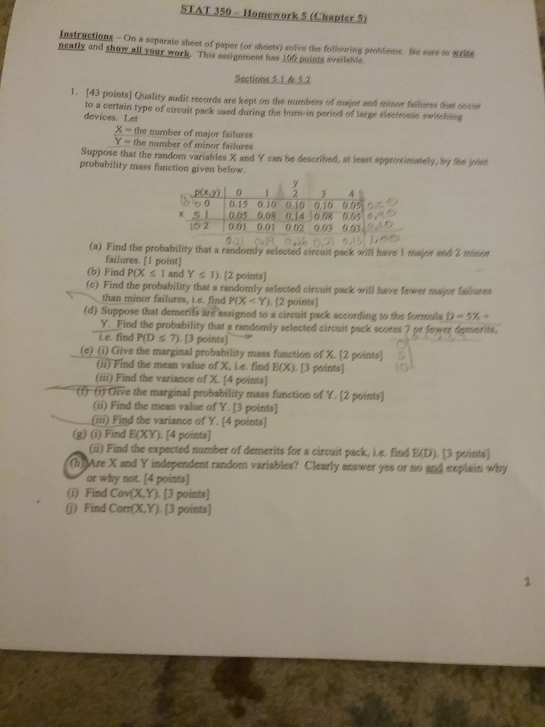 Solved STAT 350 Homework 5 (Chapter 5) Instructions- On a | Chegg.com