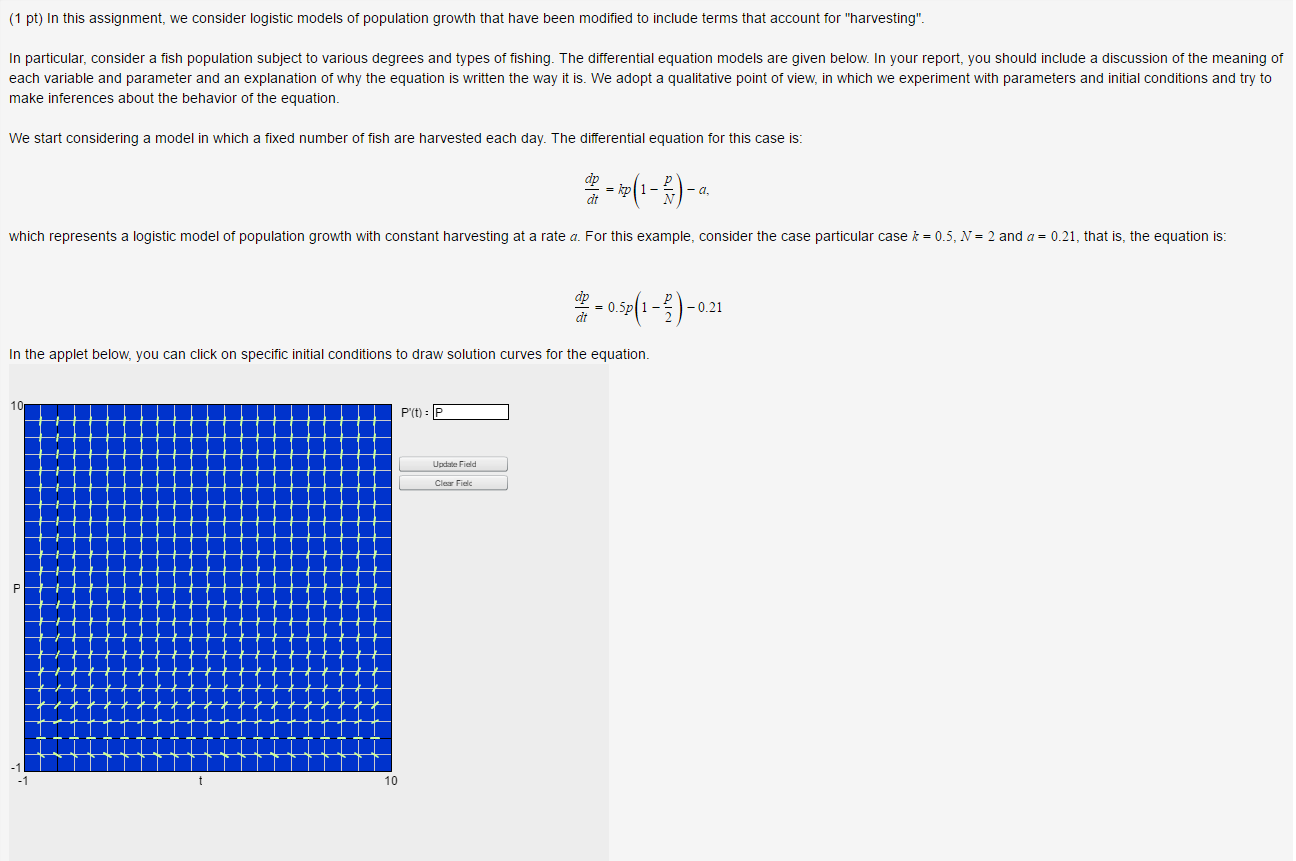 Solved In this assignment, we consider logistic models of | Chegg.com