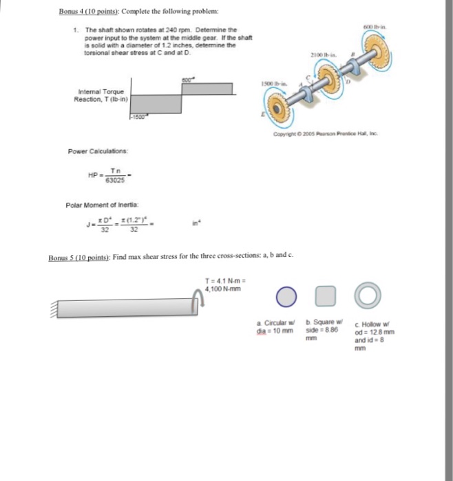 Solved Complete the following problem: The shaft shown | Chegg.com
