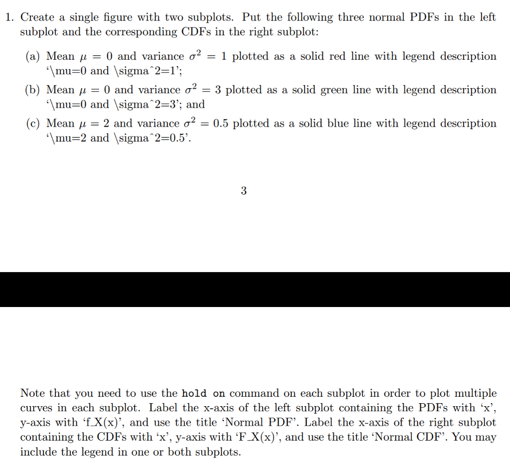 Solved 1 Create A Single Figure With Two Subplots Put The 5496