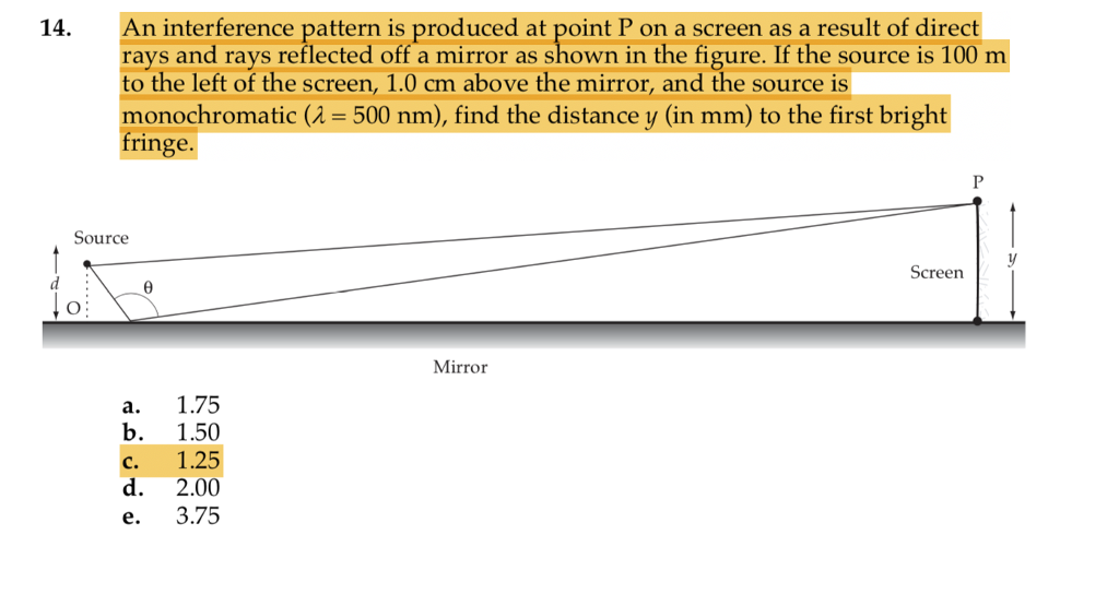 Solved 14.An interference pattern is produced at point P on | Chegg.com