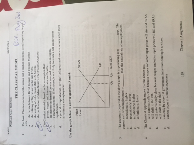 Solved The basic Classical model and the notion that a | Chegg.com