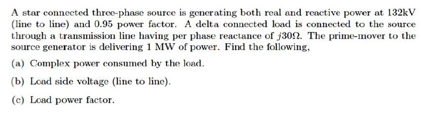 Solved A star connected three-phase source is generating | Chegg.com