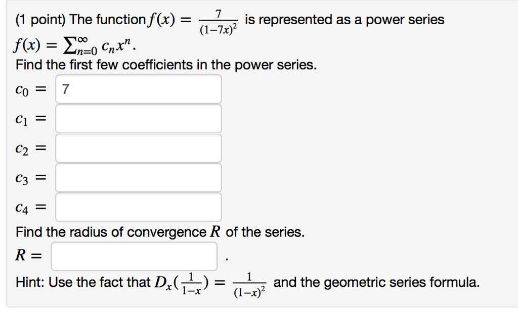 Solved (1 point) The functionf(x) = is represented as a | Chegg.com