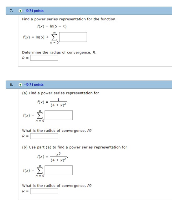 Solved Find a power series representation for the function. | Chegg.com