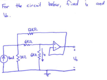 Solved For the circuit below, find ix and Vo. | Chegg.com