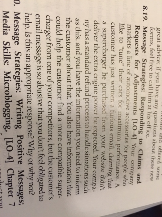 Solved Message Strategies: Responding to claims and Requests | Chegg.com