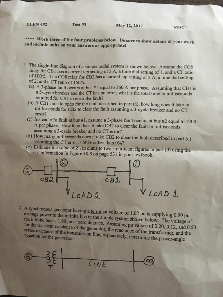 Solved The single-line diagram of a simple radial system is | Chegg.com
