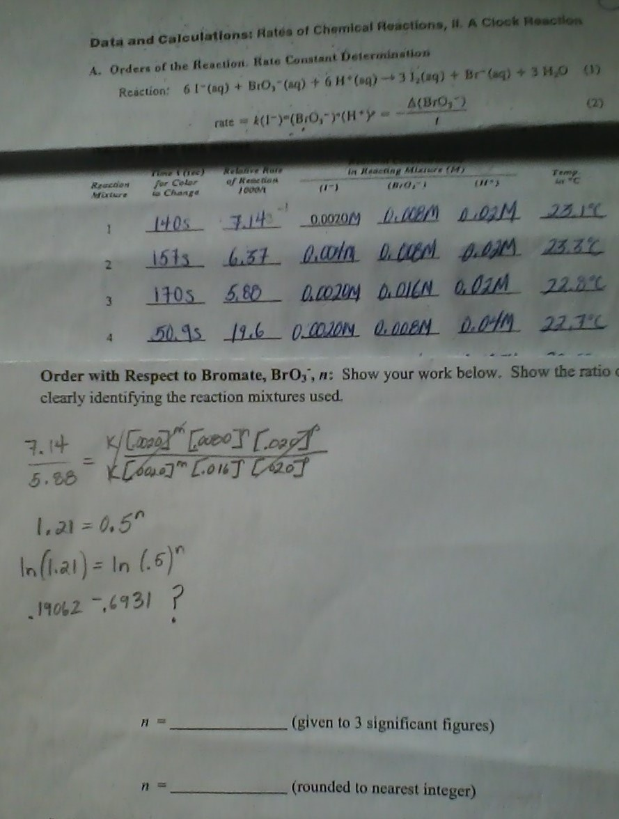 Using the table of values I am calculating the order | Chegg.com