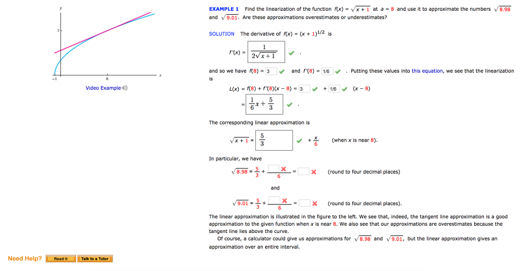 Solved Find the linearization of the function f(x) VX+1 at a | Chegg.com