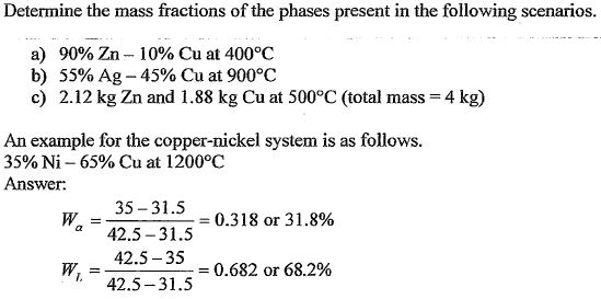 Determine the mass fractions of the phases present in | Chegg.com