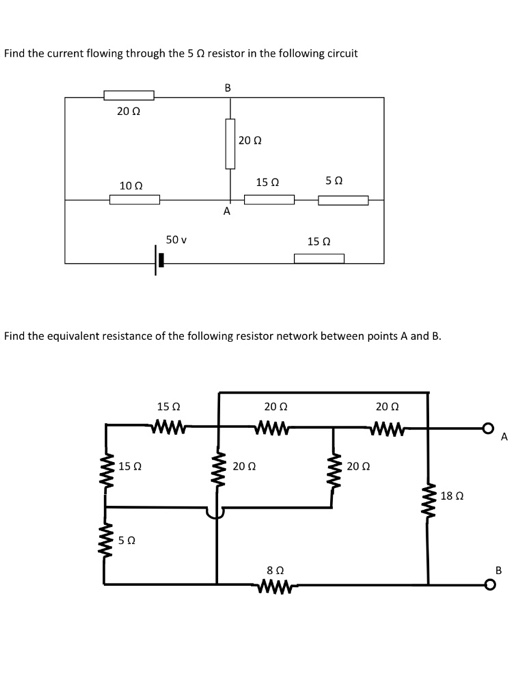 Find the current flowing through the 5Ohm resistor | Chegg.com