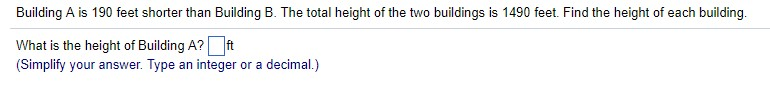 Solved Building A is 190 feet shorter than Building B. The | Chegg.com