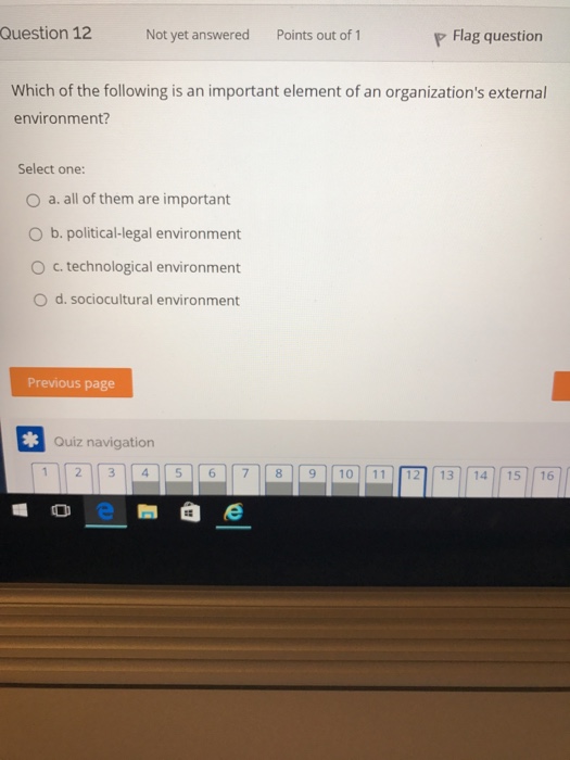 Solved Which of the following is an important element of an | Chegg.com