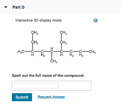 Solved Part D Interactive 3D display mode CH CH H H2 H H2 H2 | Chegg.com
