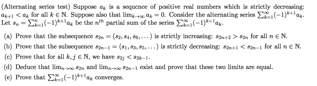 Solved Suppose a_k is a sequence of positive real numbers | Chegg.com