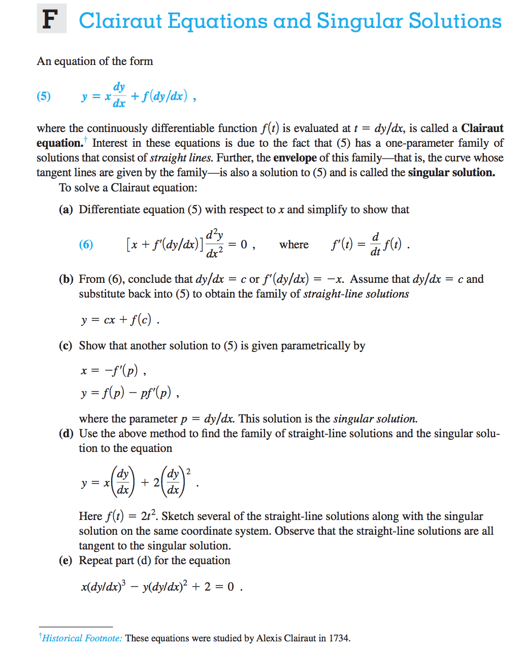 Solved An equation of the form y = X (dy/dx) + f(dy/dx), | Chegg.com