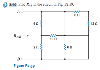 Solved Find R_AB in the circuit in Fig. P2.59. | Chegg.com