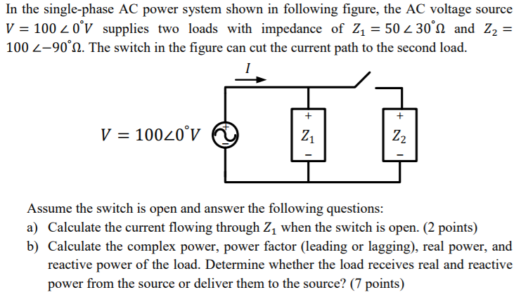 Solved In the single-phase AC power system shown in | Chegg.com