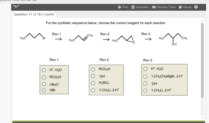 Solved For the synthetic sequence below, choose the correct | Chegg.com