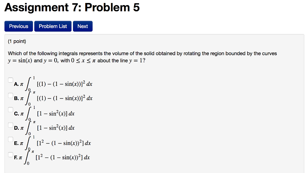 Solved Assignment 7: Problem 5 Previous Problem List Next 1 | Chegg.com