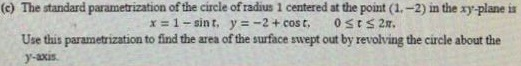 Solved (c) The standard parametrization of the circle of | Chegg.com