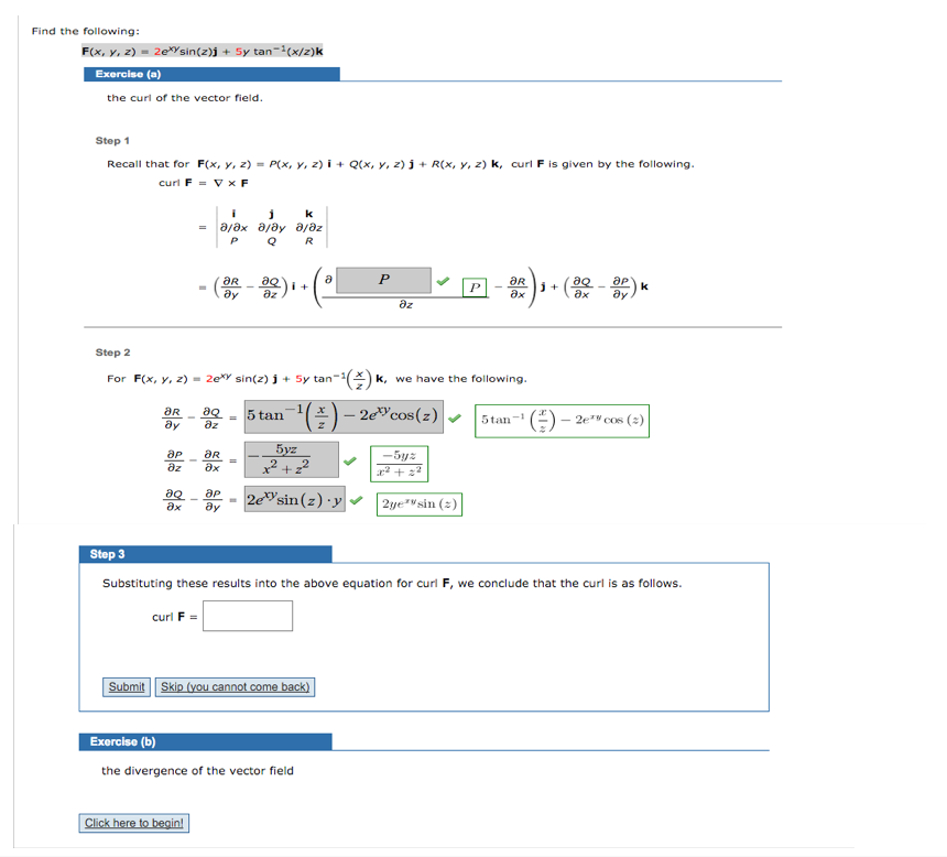 Solved Can someone please help me find the curl and | Chegg.com