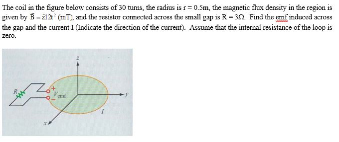 Solved The coil in the figure below consists of 30 turns, | Chegg.com
