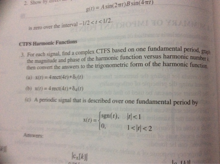 Solved For each signal, find a complex CTFS based on one | Chegg.com