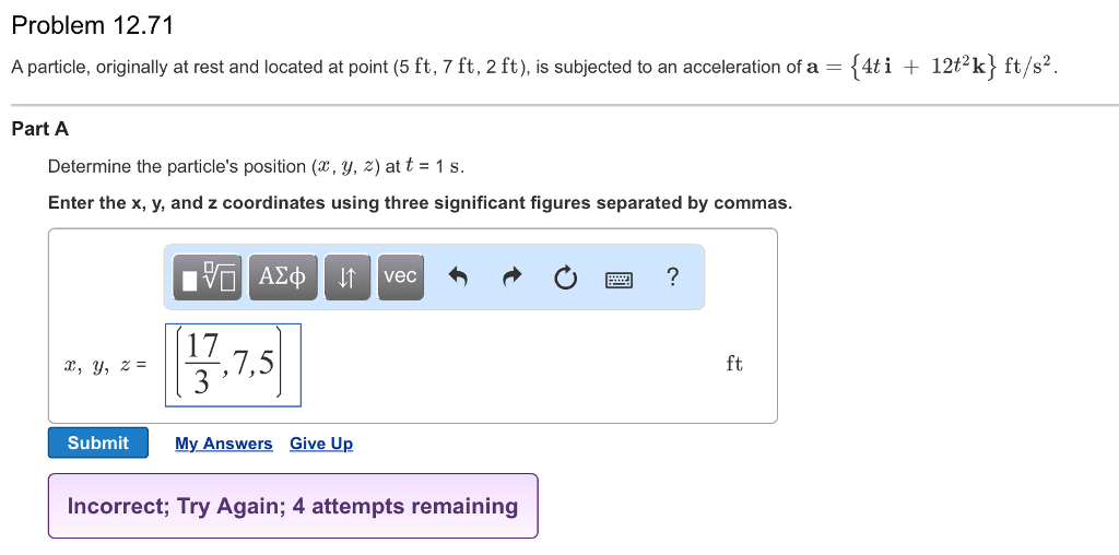 Solved A particle, originally at rest and located at point | Chegg.com