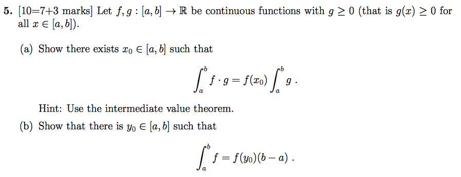 Solved Let f:, g[a, b] rightarrow R be continuous functions | Chegg.com