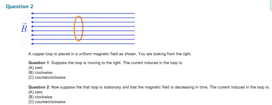 Solved A copper loop is placed in a uniform magnetic field | Chegg.com