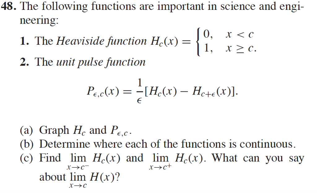 Solved 48. The following functions are important in science | Chegg.com