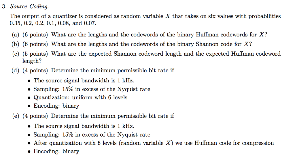 Solved The output of a quantizer is considered as random | Chegg.com