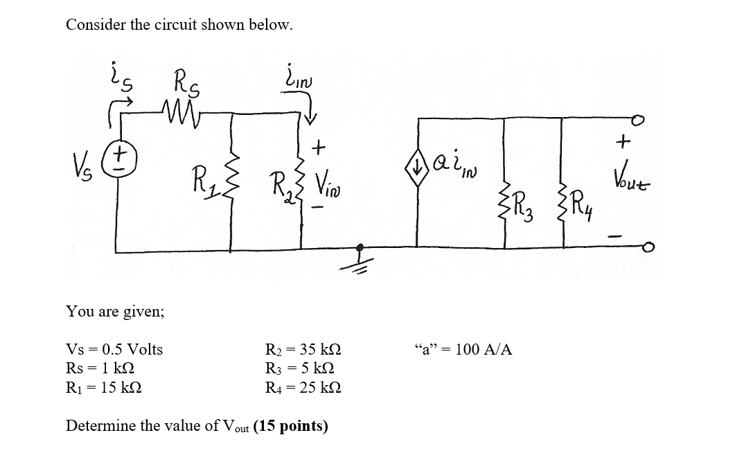 Solved Consider the circuit shown below. You are given; | Chegg.com