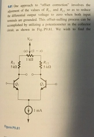 Solved 981 One approach to "offset correction" involves the | Chegg.com