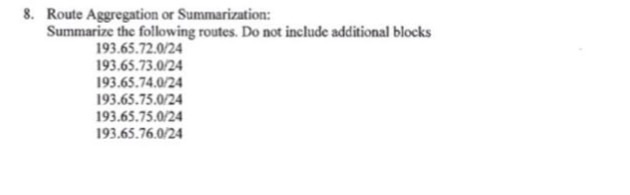 Solved Route Aggregation or Summarization: Summarize the | Chegg.com